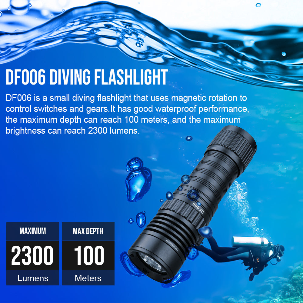 TrustFire DF006 Submersible Flashlight 2300 Lumens Underwater Activiti